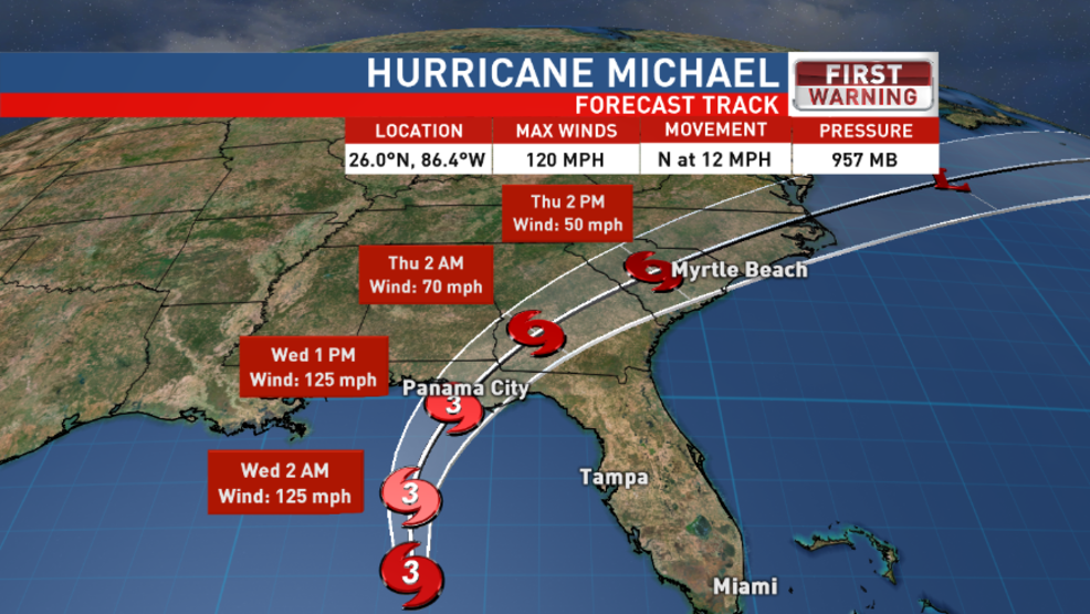 Hurricane Michael stronger. Tropical Storm conditions Thursday in the ...