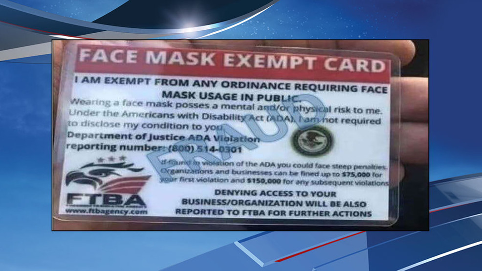 Businesses warned not to accept fake 'face mask exempt' cards | KOMO