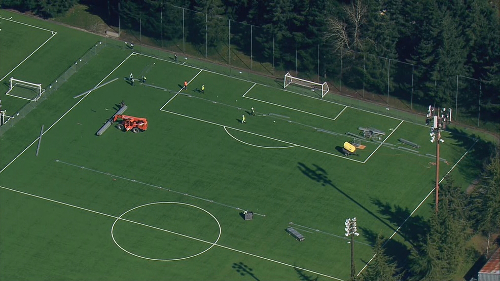 Shoreline soccer field re-purposed into hospital to battle coronavirus ...