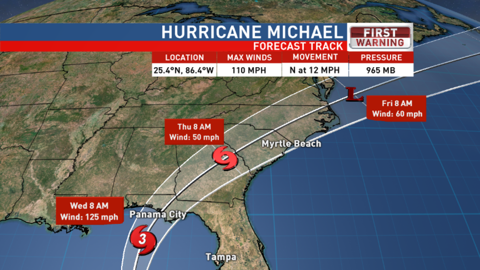 Hurricane Michael stronger. Tropical Storm conditions Thursday in the ...